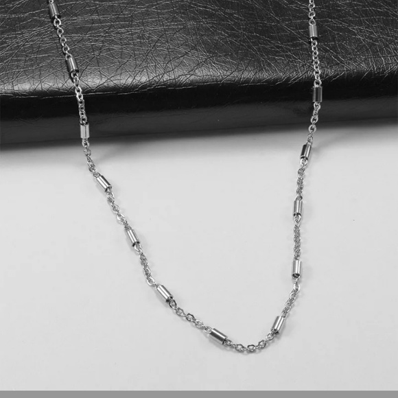 Jewelry | Stainless Steel Station Barrel Chain Necklace Chain | Poshmark